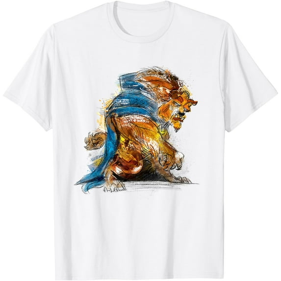 Beauty and the Beast Vintage Graphic DTG Print Unisex T-Shirt,White ...
