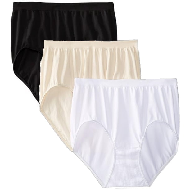 Bali Women's Briefs 3pk, XL Size, Seamless Coverage, 4-Way Stretch ...