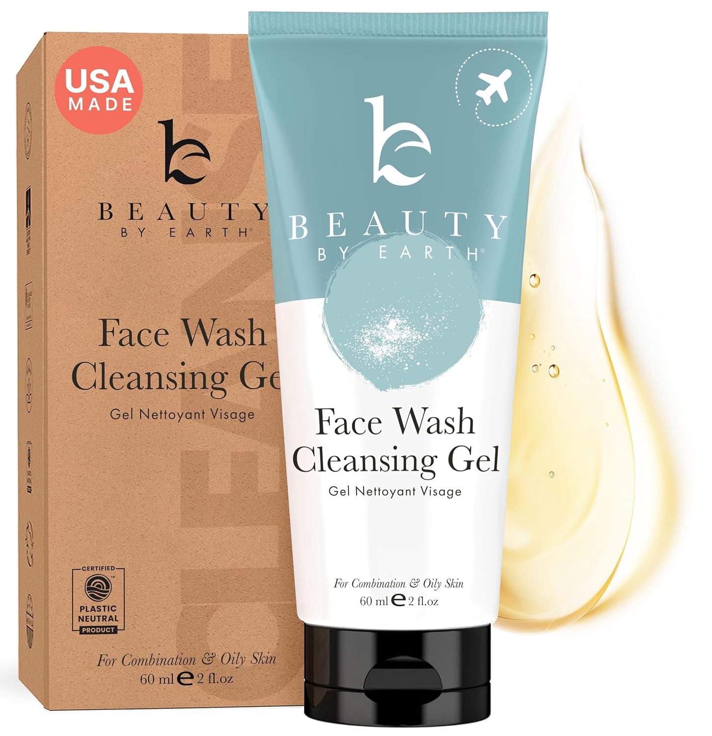 Beauty by Earth Clean Face Wash - USA Made with Organic & Natural ...