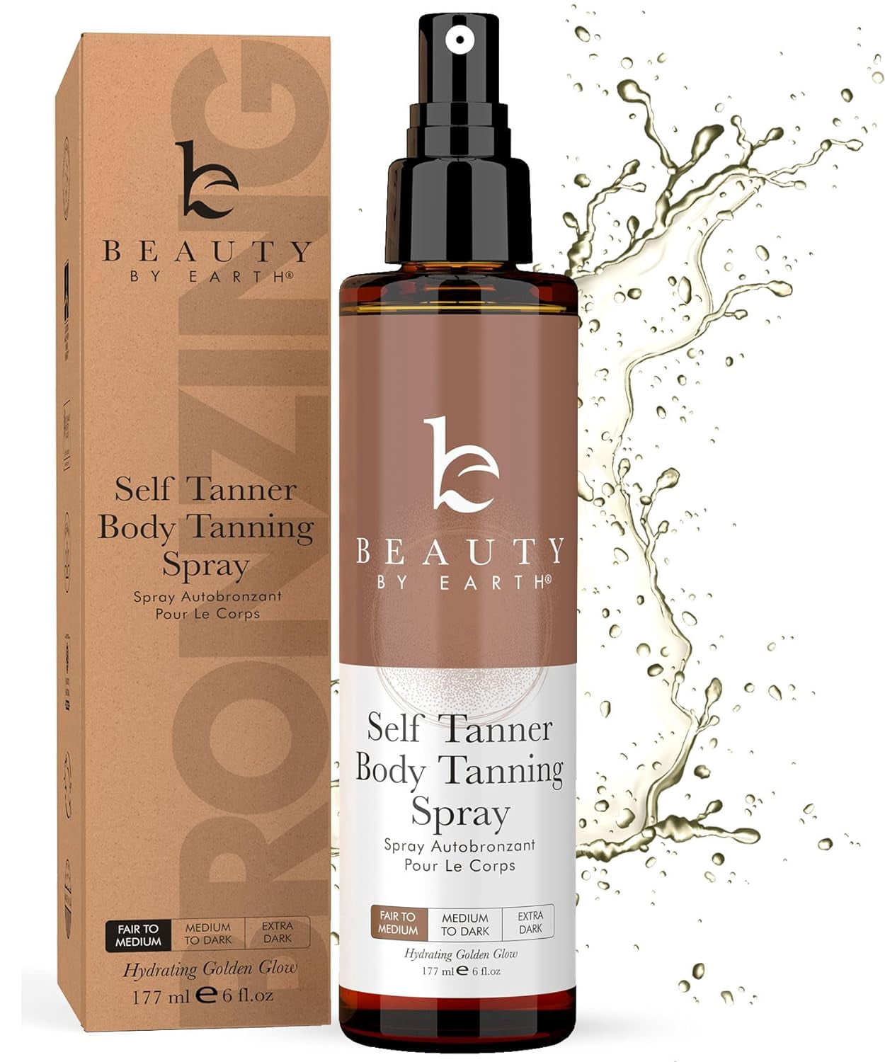 Beauty by Earth Self Tanner Tanning Water - Medium to Dark 6oz ...