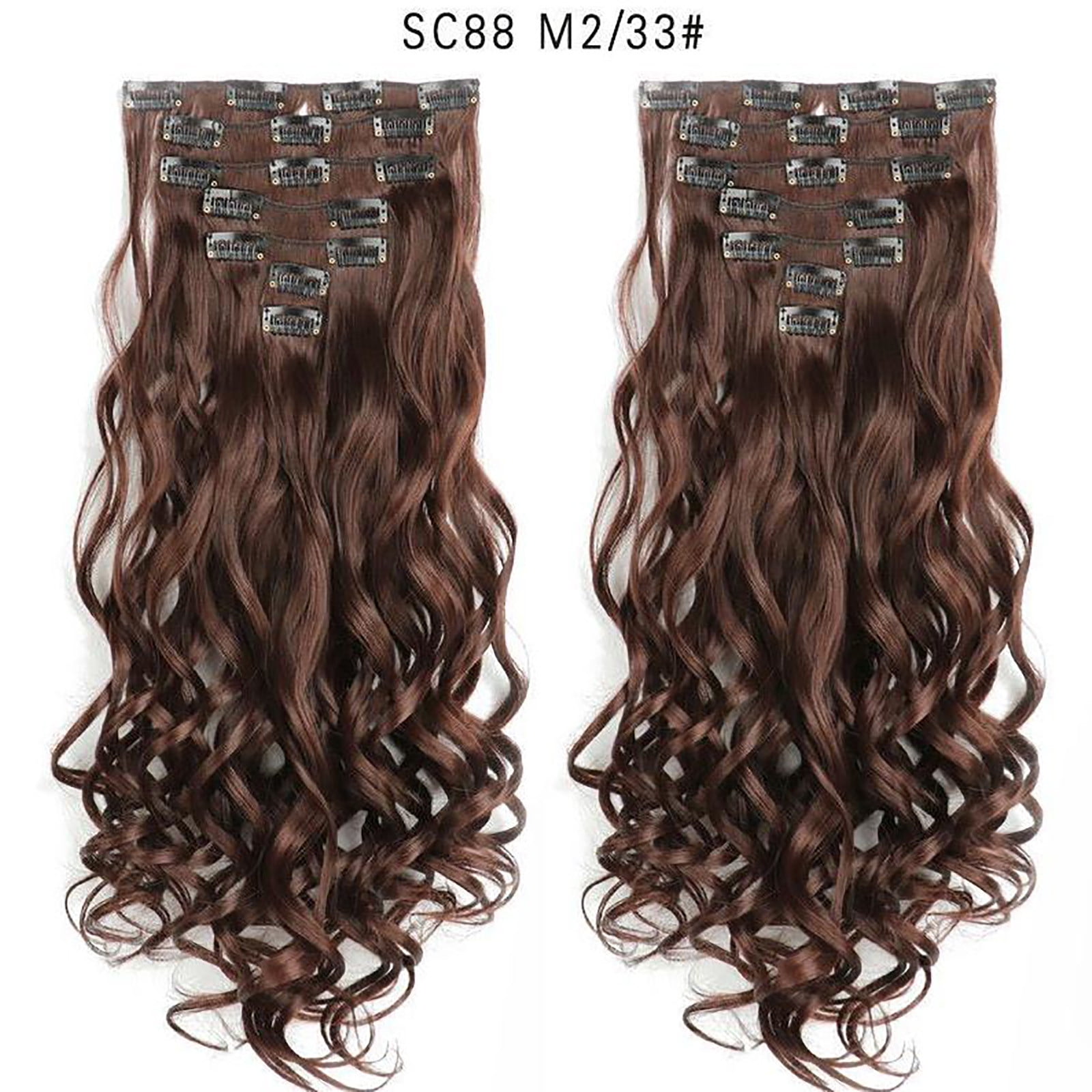 Beauty of Blekii 7-Piece Set Matte Clip Wig Curly Hair Big Wave Wig ...