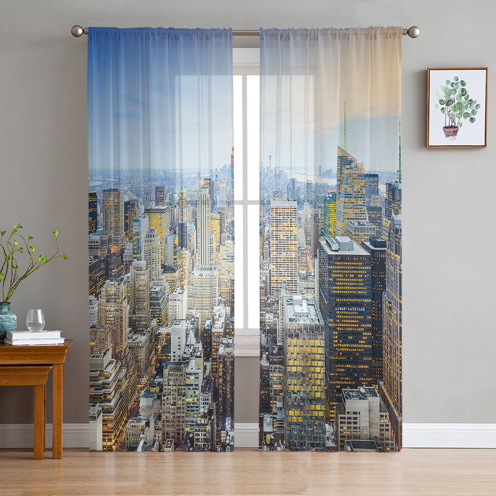 Beauty's Castle Luxurious Chiffon Sheer Curtains for Living Room ...