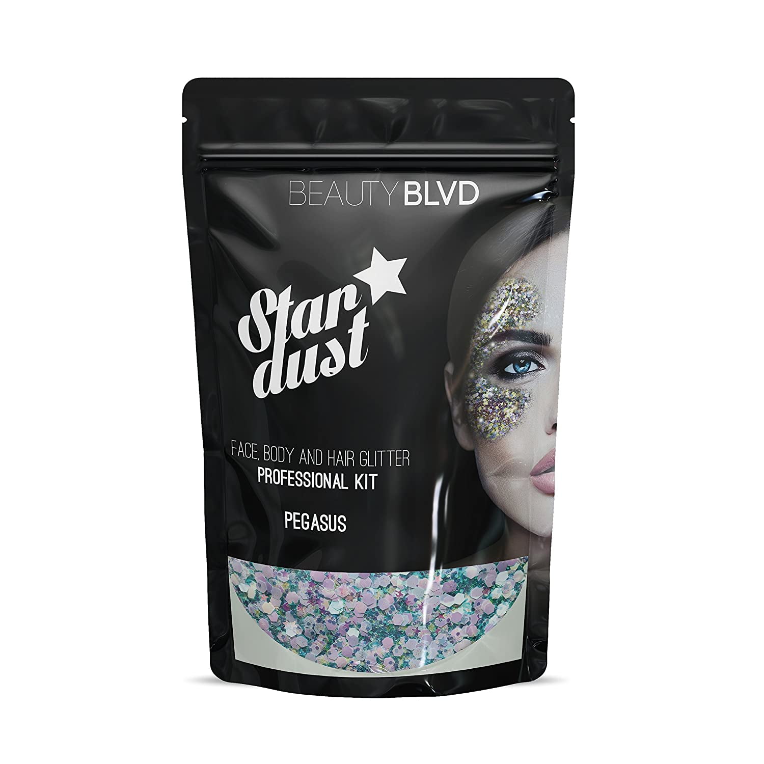 BeautyBLVD Stardust - Face, Body & Hair Glitter Pro Bag | Great for ...
