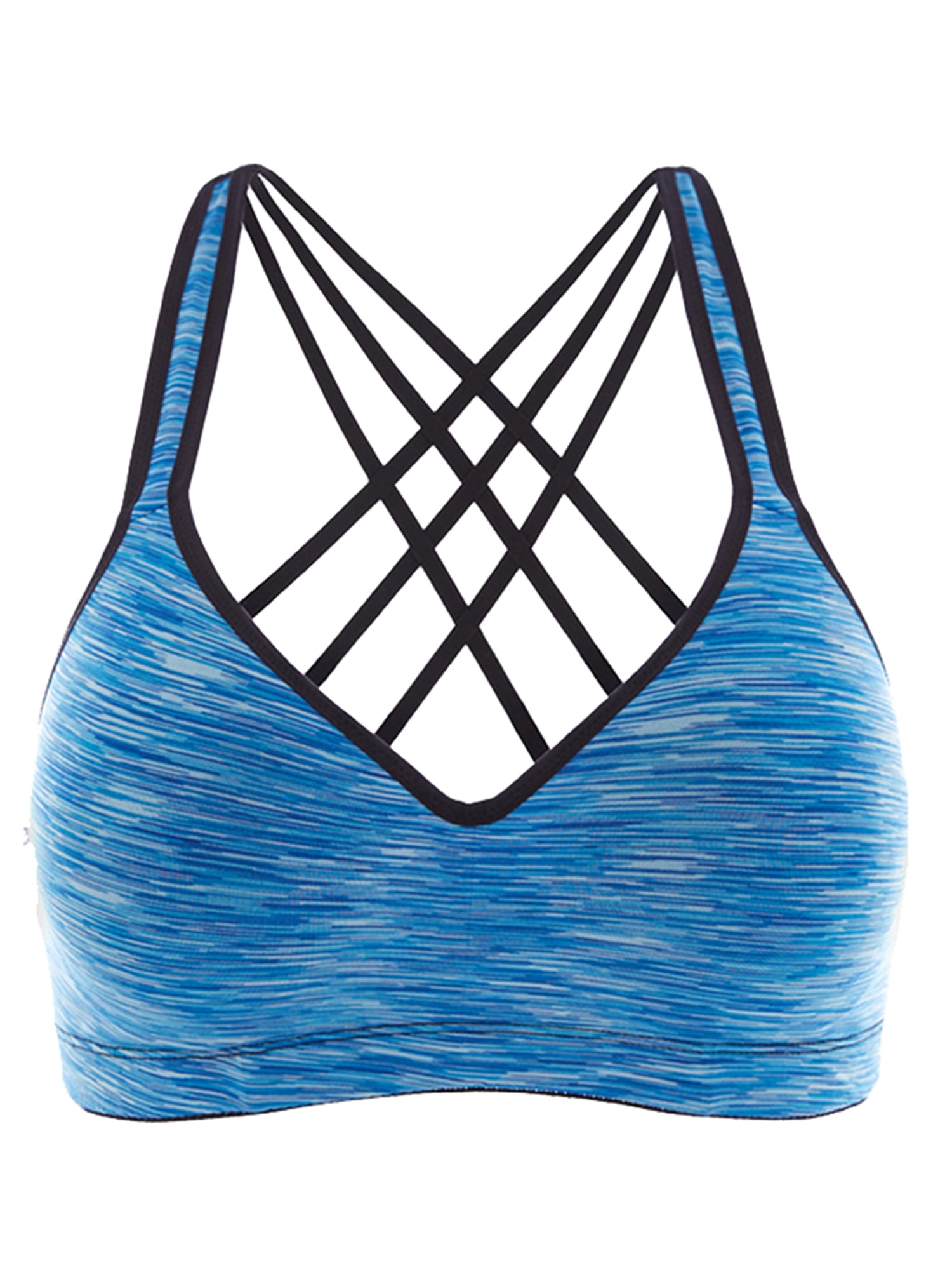BeautyIn Women's Strappy Sports Bra Padded Workout Yoga Bra - Walmart.com