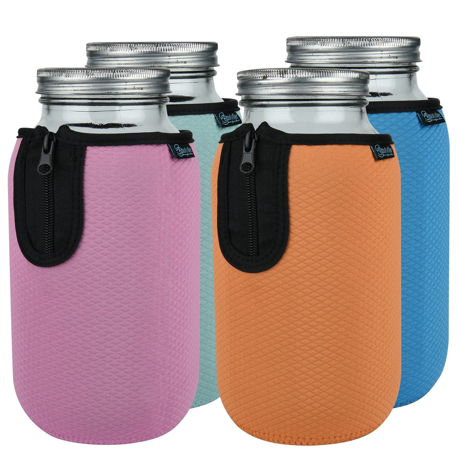 Beautyflier 4pcs Wide Mouth Mason Jars 64oz Insulators, Regular Mouth ...