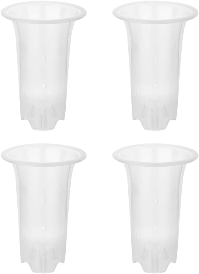 Beautyflier 6” Pack of 4 Clear Flower Pot Planter Plastic Orchid Pot ...