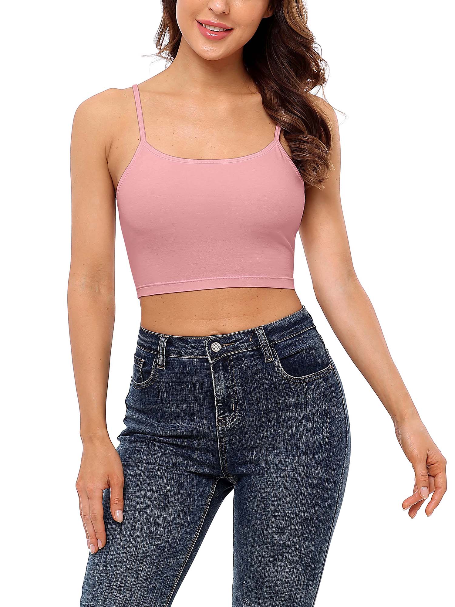 Beautyin Women Short Cami Tank Top Adjustable Spagetti Strap with Shelf ...