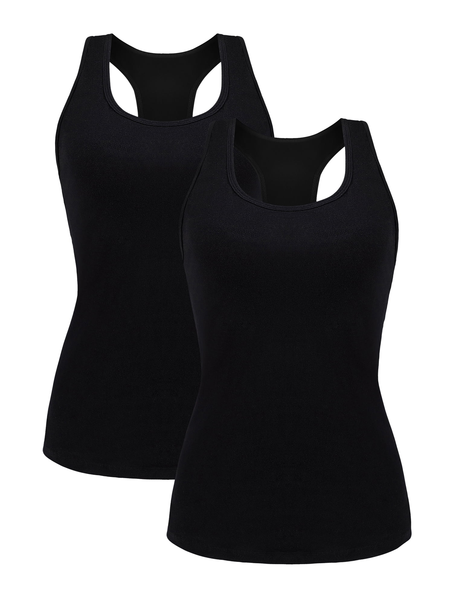 Beautyin Women Tank Top with Shelf Bra Cotton Camisole Undershirt Pack ...