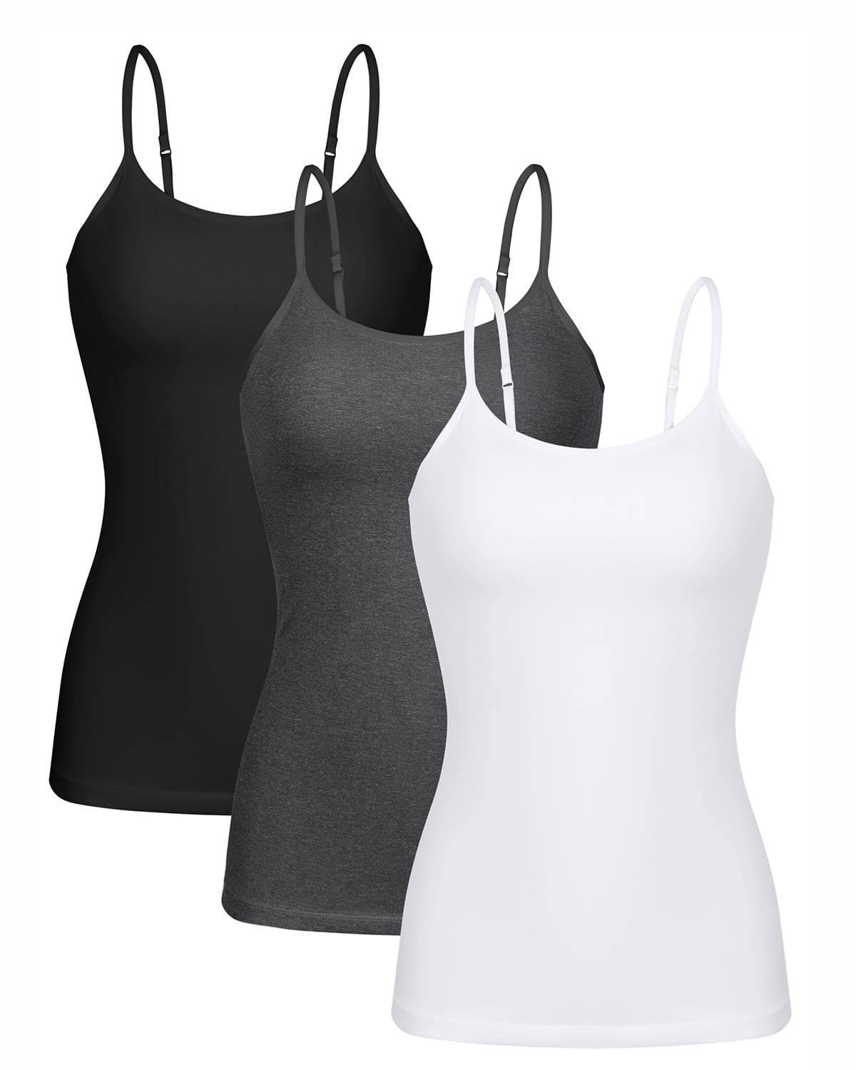 Beautyin Womens Solid Camisole Tops with Shelf Bra Adjustable Spaghetti ...