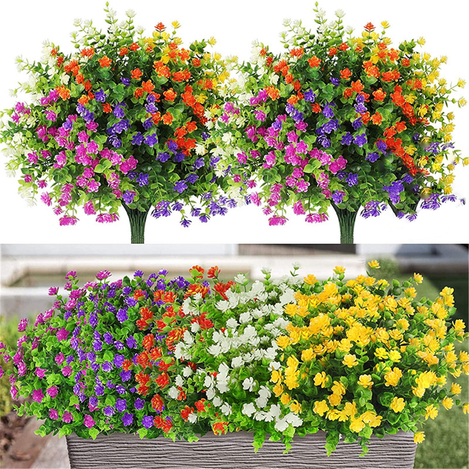 Beautynvta 1 Bundles Artificial Flowers for Outdoor Outside, Realistic ...