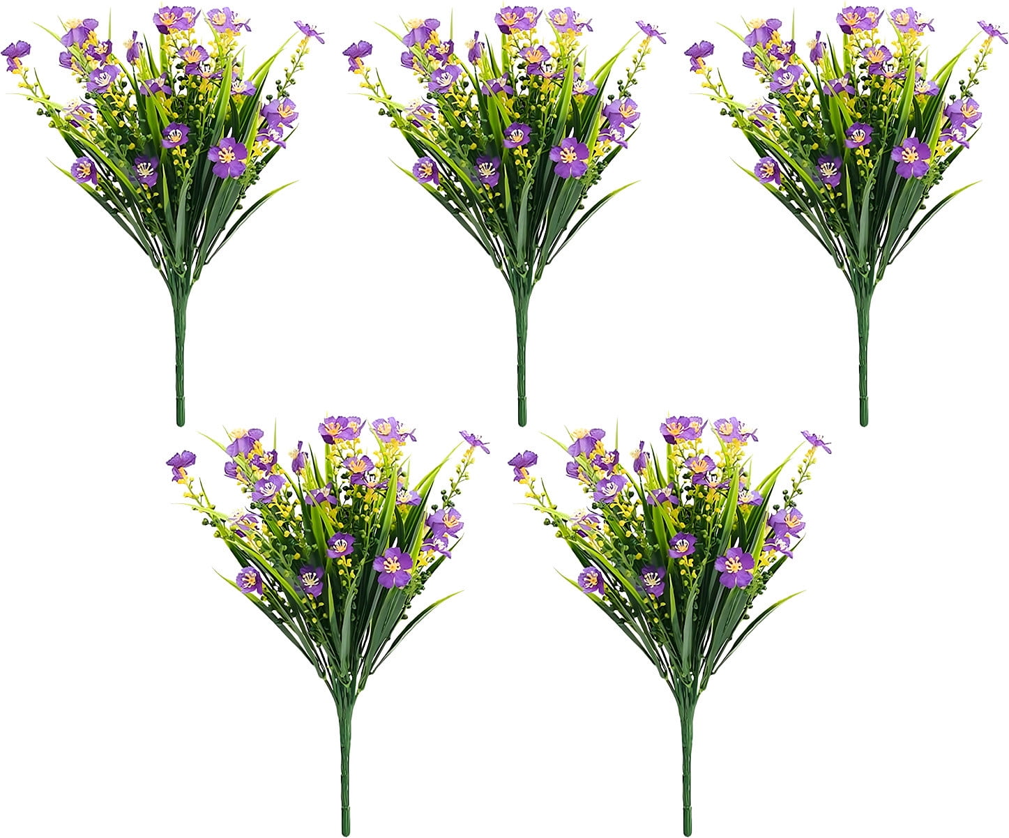 Beautynvta 10 Bundles Artificial Fake Flowers Outdoor, UV Resistant No ...