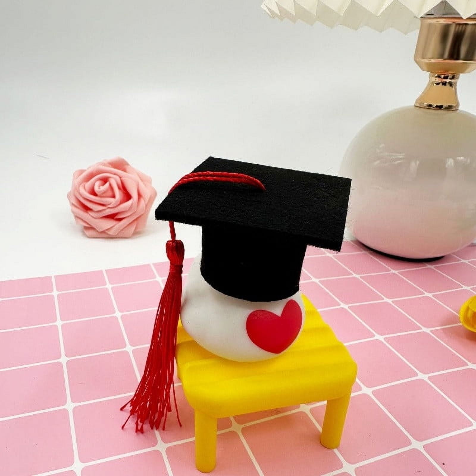 Beautynvta 10 Pieces Mini Graduation Cap, Small Black Grad Hats with ...