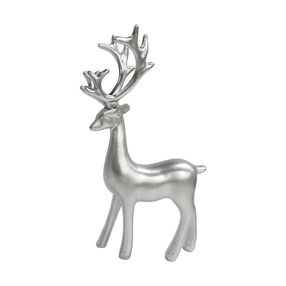 Beautynvta 2 Pcs Christmas Reindeer Sculpture, Resin Deer Christmas ...