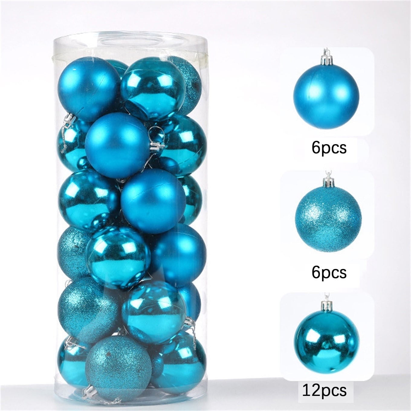 Beautynvta 24 Pcs Christmas Ball Ornaments with Hanging Rope, 1.2 ...