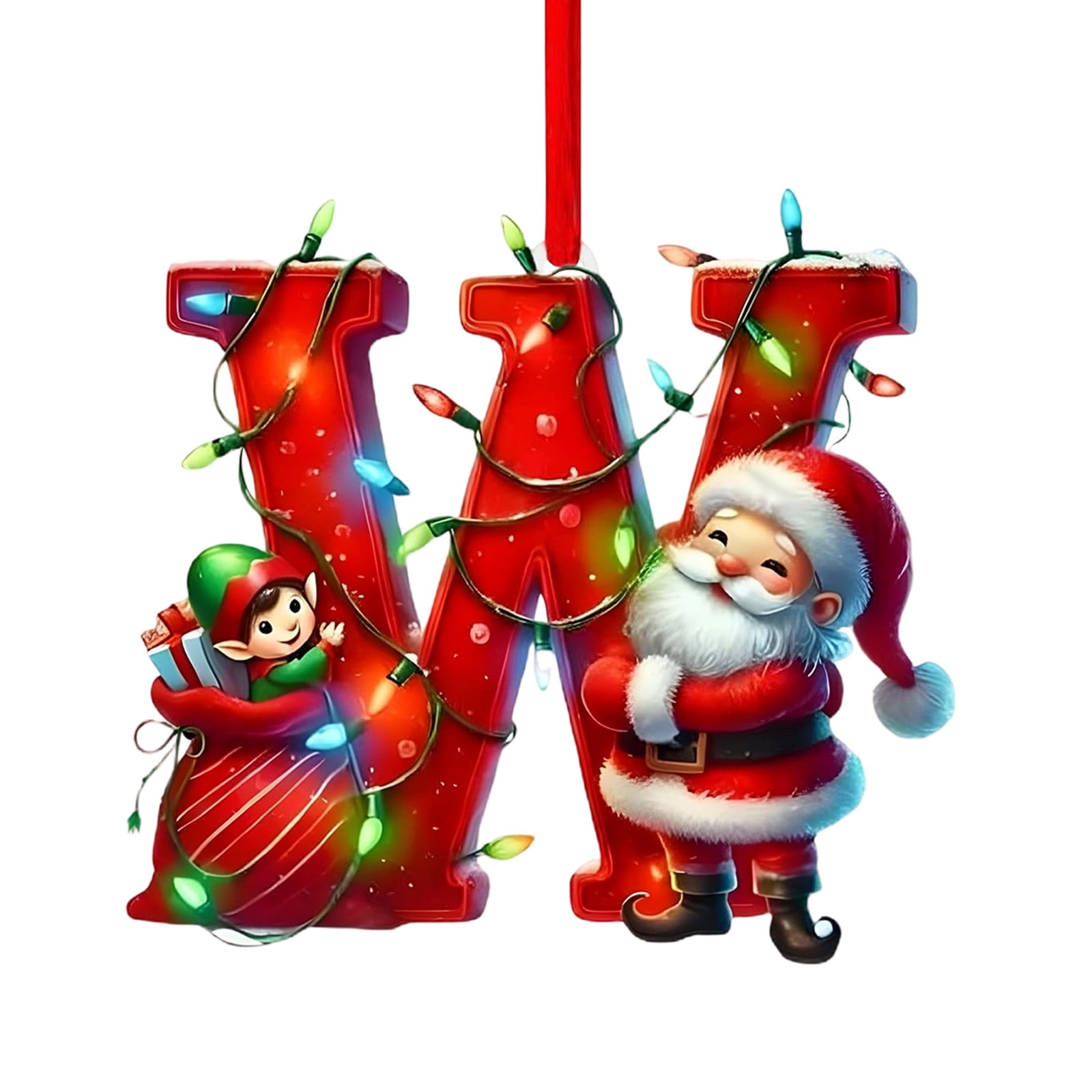 Beautynvta 26 Christmas Letter Ornaments, Santa Claus Alphabet ...