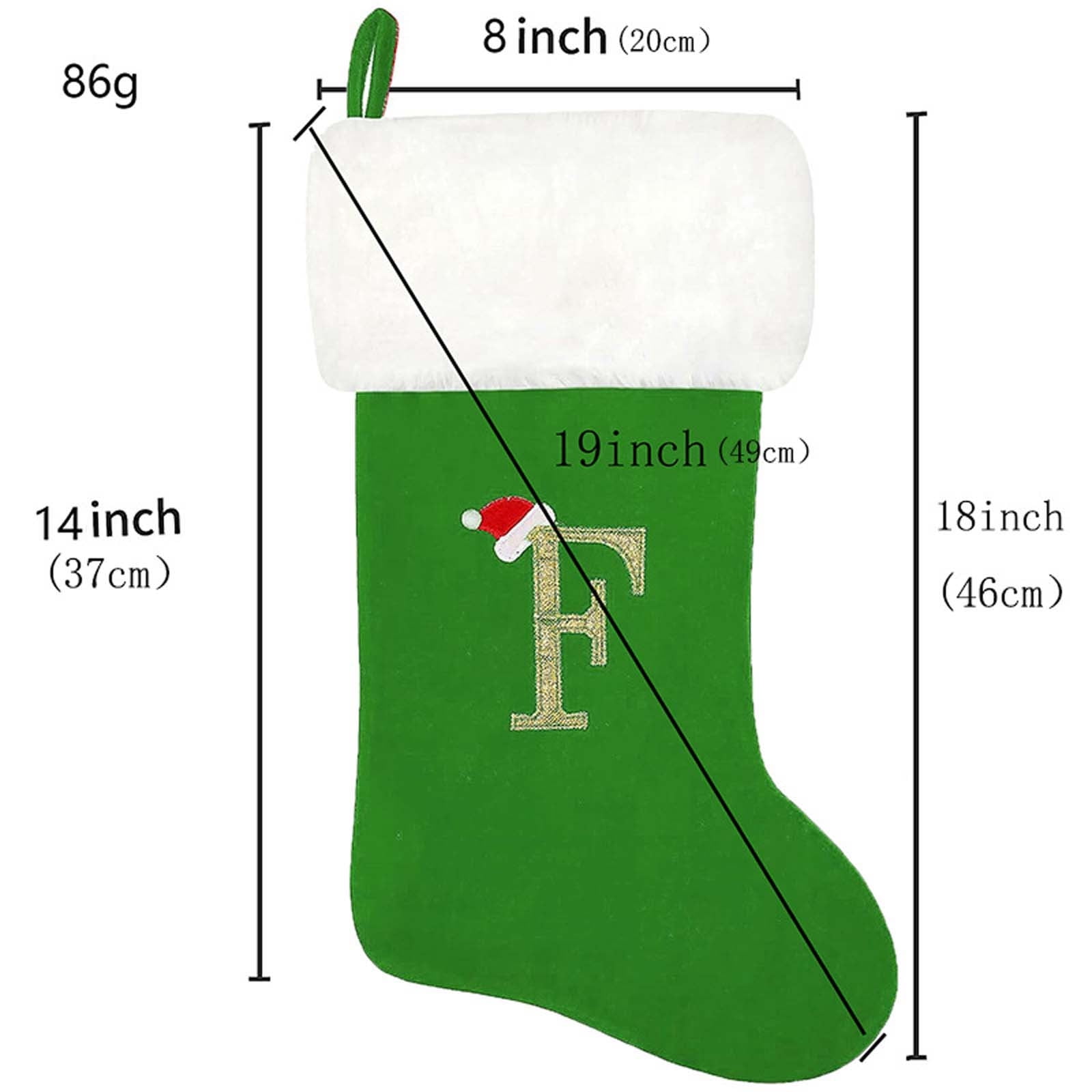 Beautynvta 26 Initial Letters Christmas Stockings, 18'' Large Soft ...