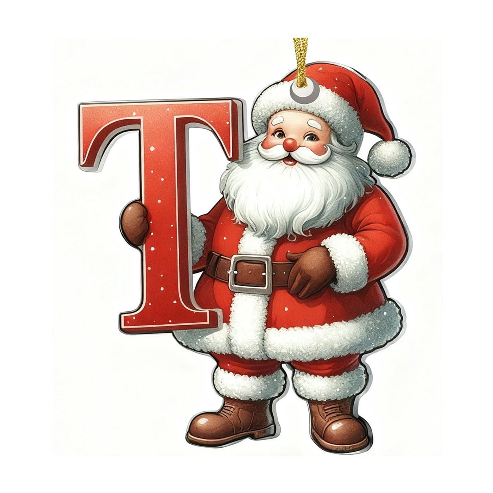 Beautynvta 26 Letter Ornaments Acrylic Santa Claus Letter Pendant ...