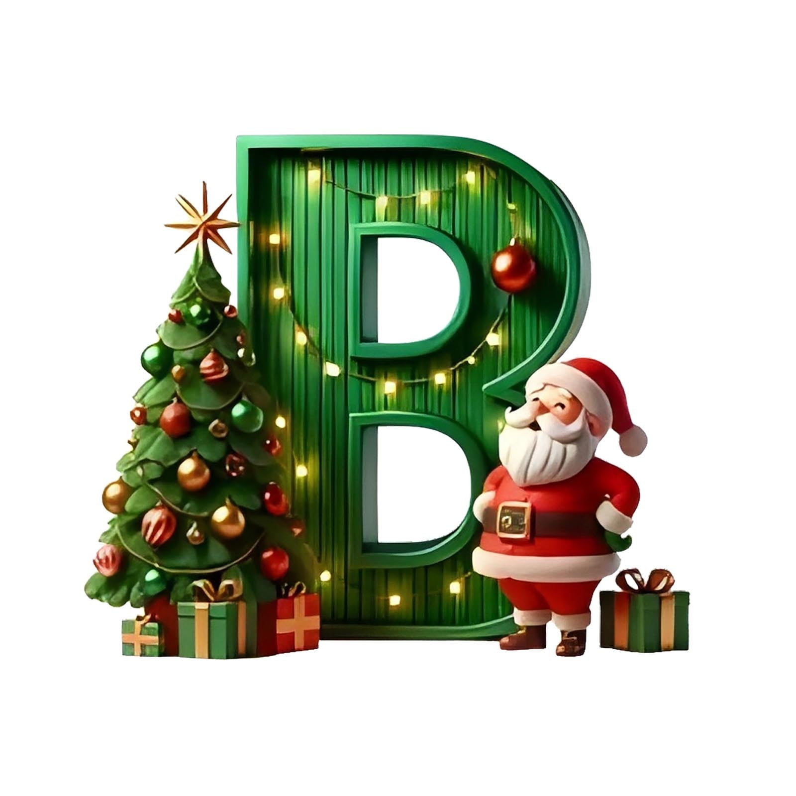 Beautynvta 26 Letters Christmas Tree Decoration, 3.14'' Personalized ...
