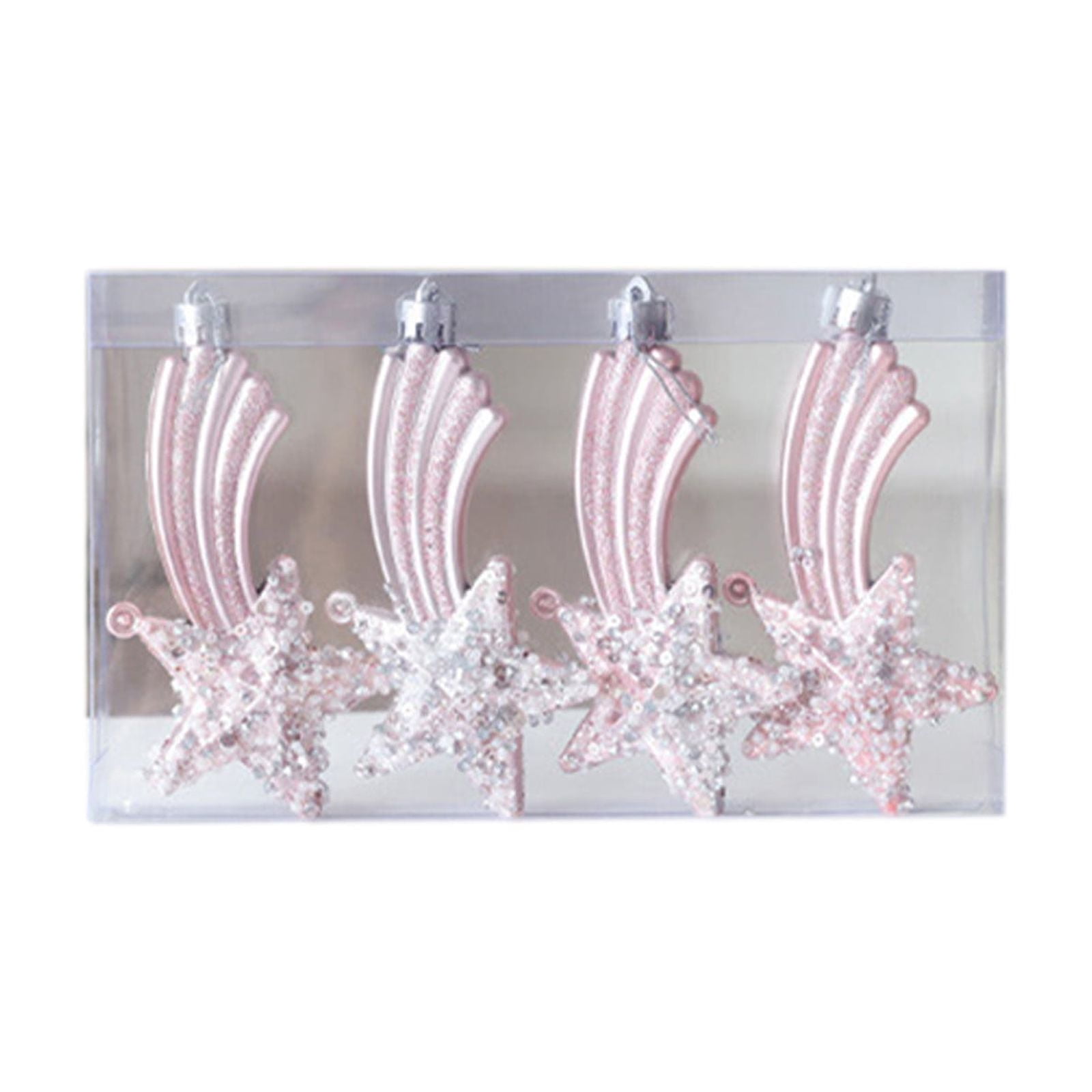 Beautynvta 4 Pcs Christmas Tree Ornaments, Shatterproof Plastic Meteor ...