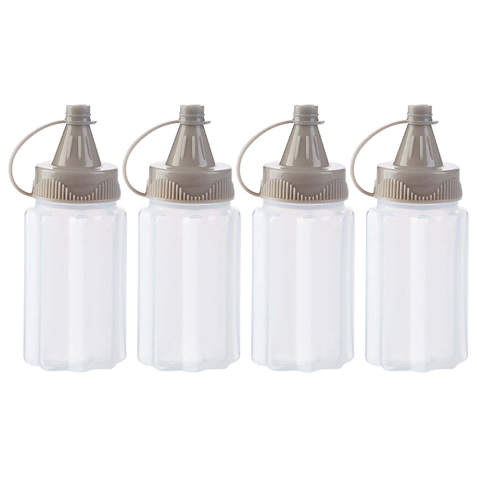 Beautynvta 4 Pcs Plastic Condiment Squeeze Bottles, Food Grade, Clear ...