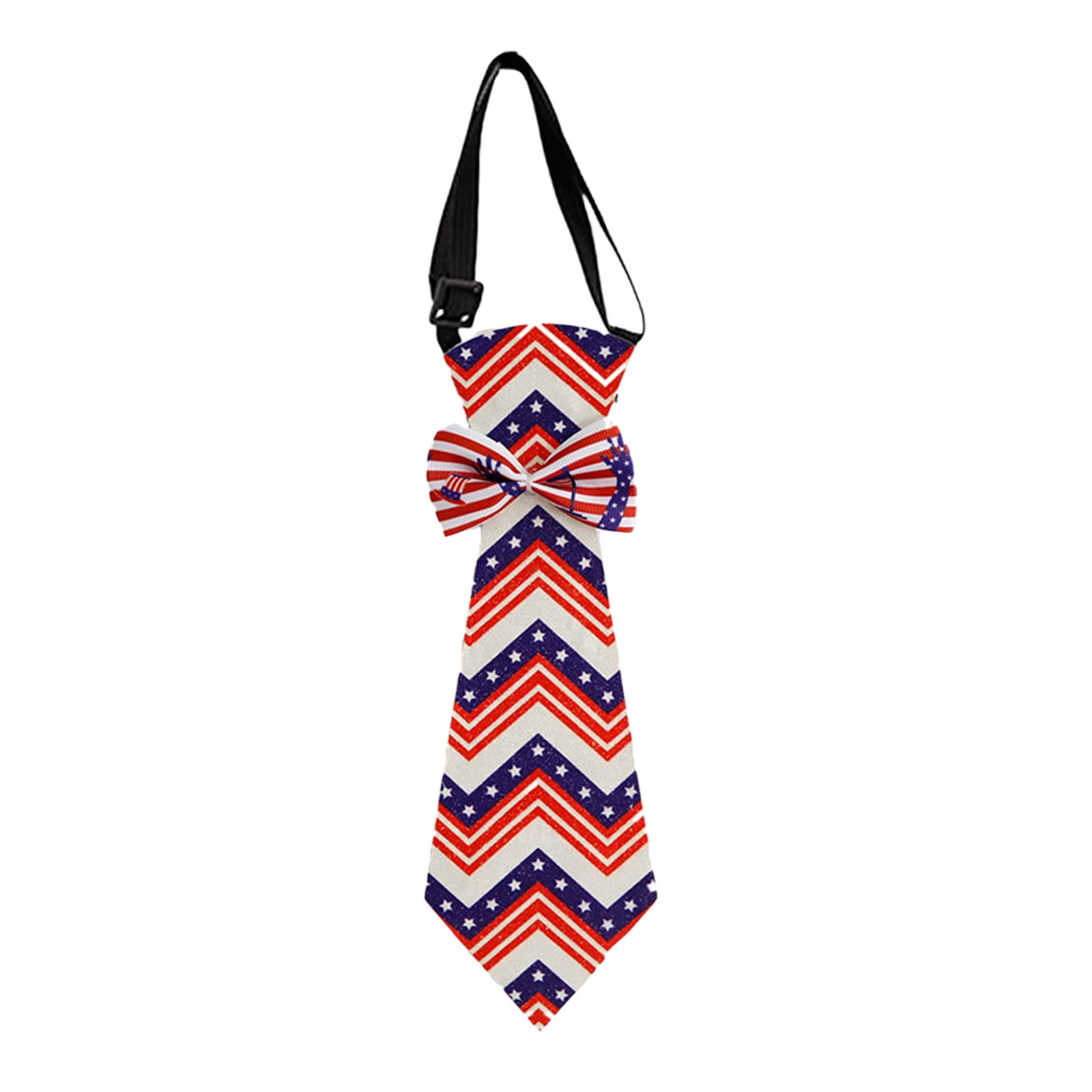 Beautynvta 4th of July Decorative Tie, Red White Blue Patriotic Stars ...