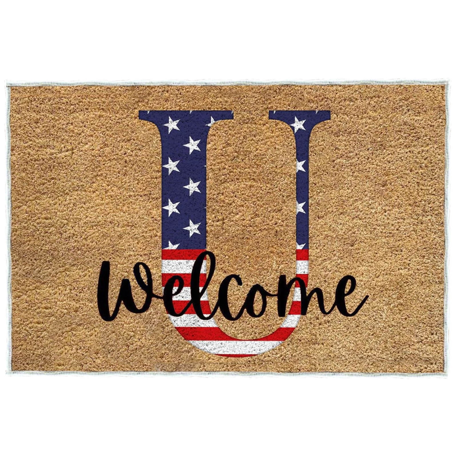 Beautynvta 4th Of July Door Mat, Patriotic Welcome Letter Mats Non-Slip ...