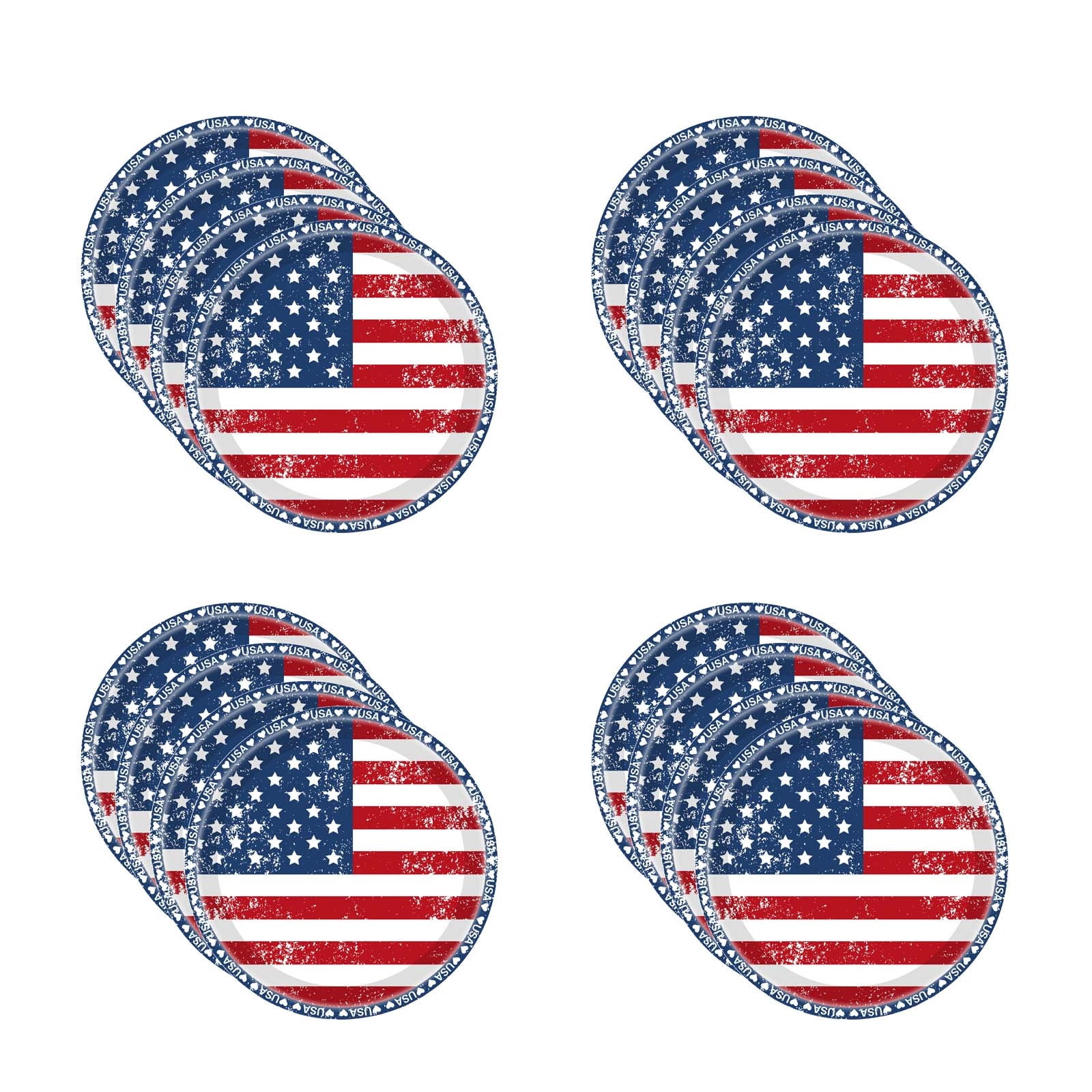 Beautynvta 4th of July Patriotic Party Tableware Set, American Stars ...