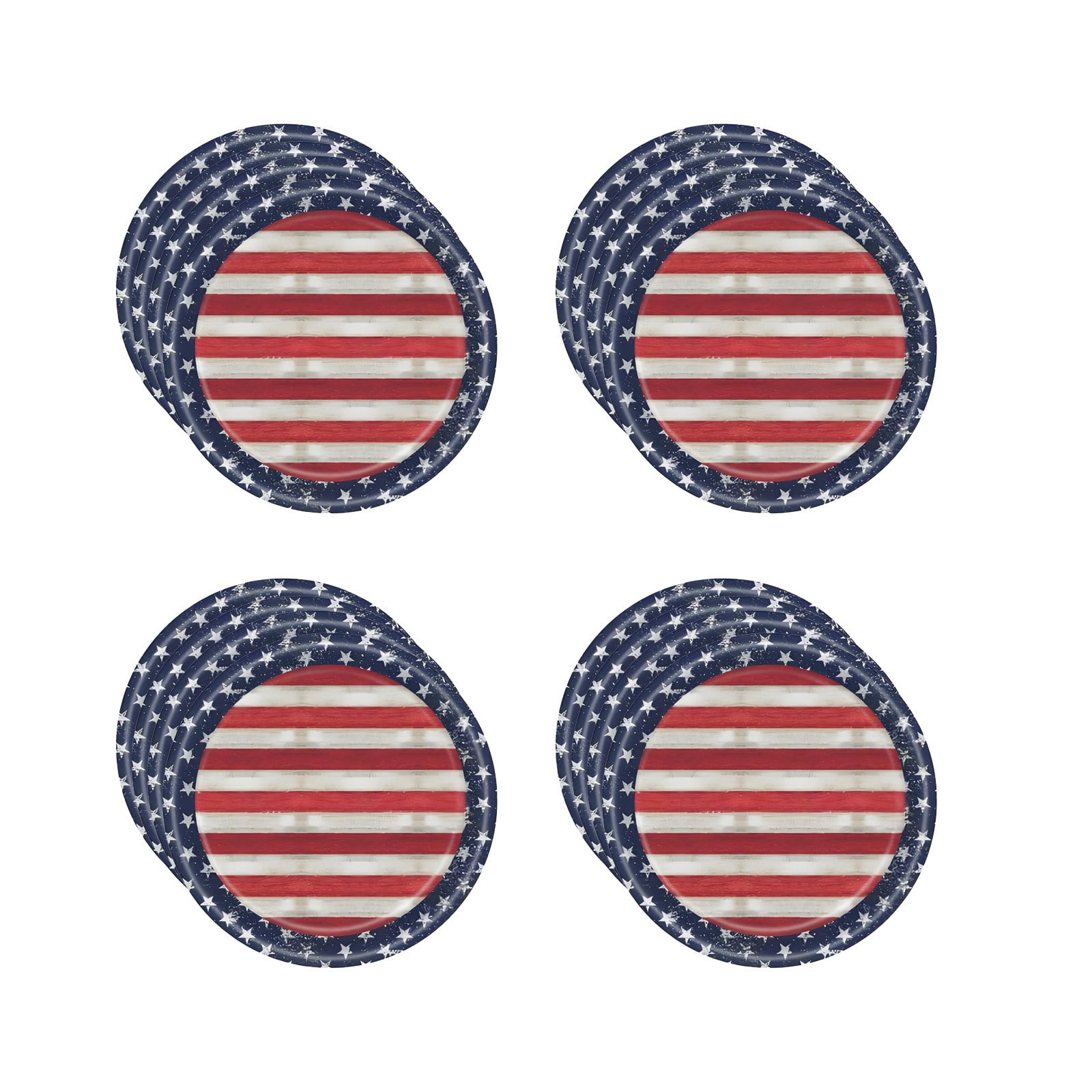 Beautynvta 4th of July Patriotic Party Tableware Set, American Stars ...