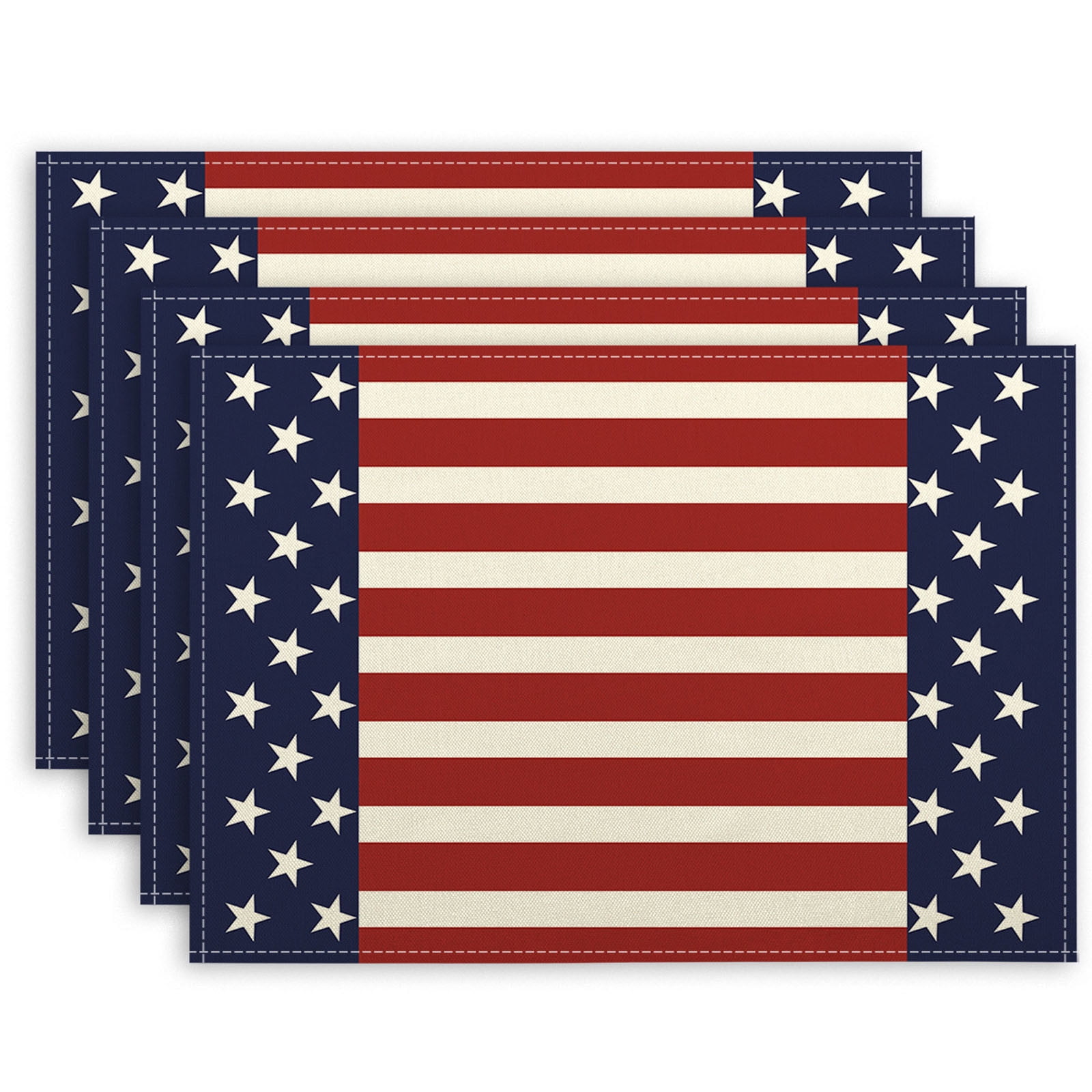 Beautynvta 4th of July Placemats Set of 4, 12.6x16.5 Inch Patriotic ...