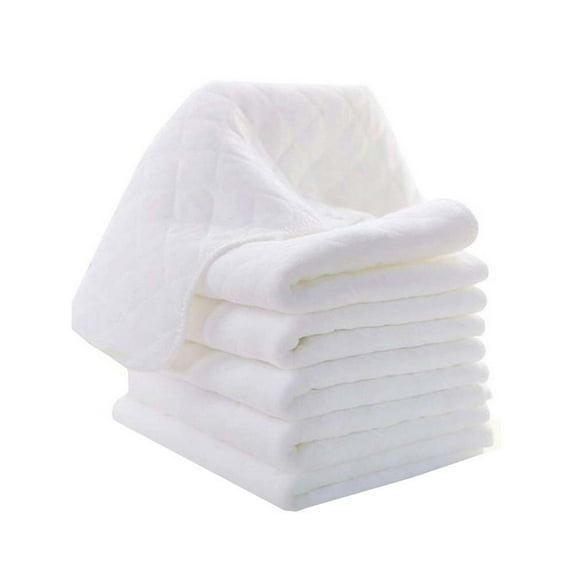 Beautynvta 5 Pcs White Baby Cloth Diaper, 3-Layer Design Cloth Diaper ...