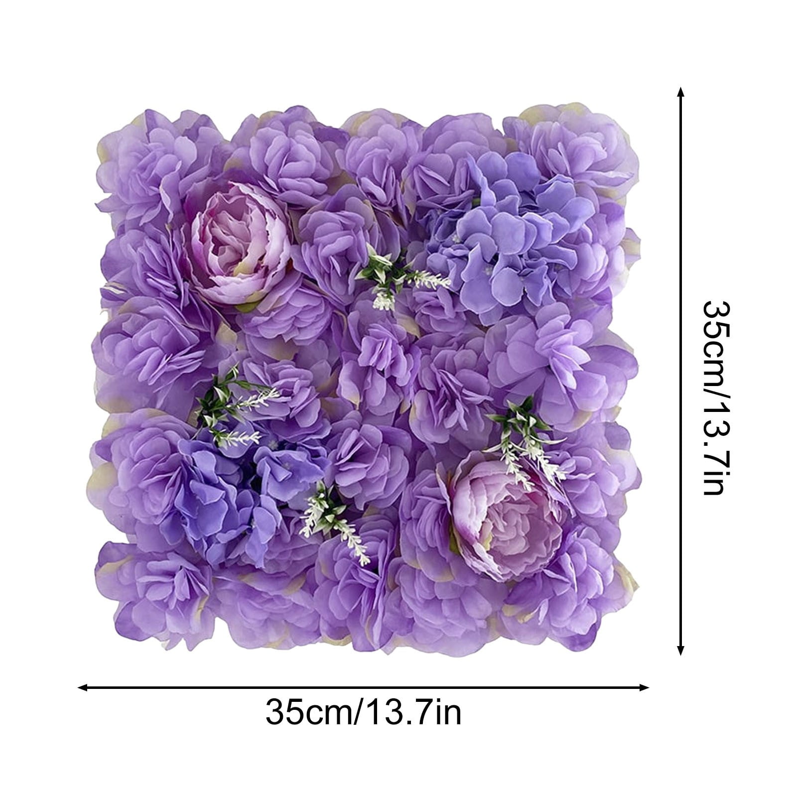 Beautynvta Artificial Flower Rose Wall Panels, 13.7x13.7In Silk Rose ...