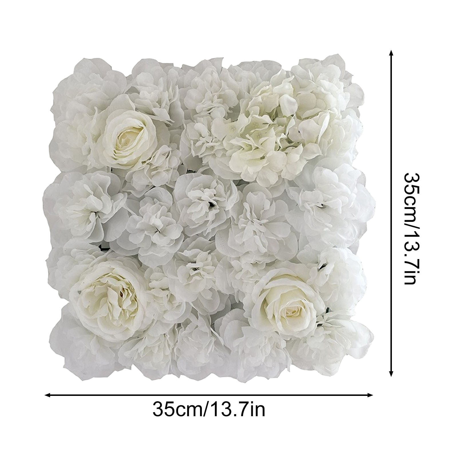 Beautynvta Artificial Flower Rose Wall Panels, 13.7x13.7In Silk Rose ...