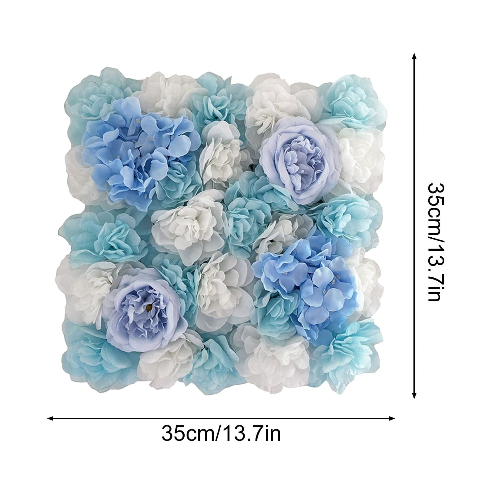 Beautynvta Artificial Flower Rose Wall Panels, 13.7x13.7In Silk Rose ...