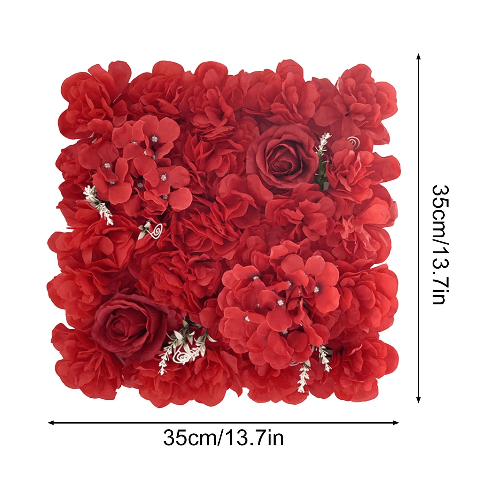 Beautynvta Artificial Flower Rose Wall Panels, 13.7x13.7In Silk Rose ...