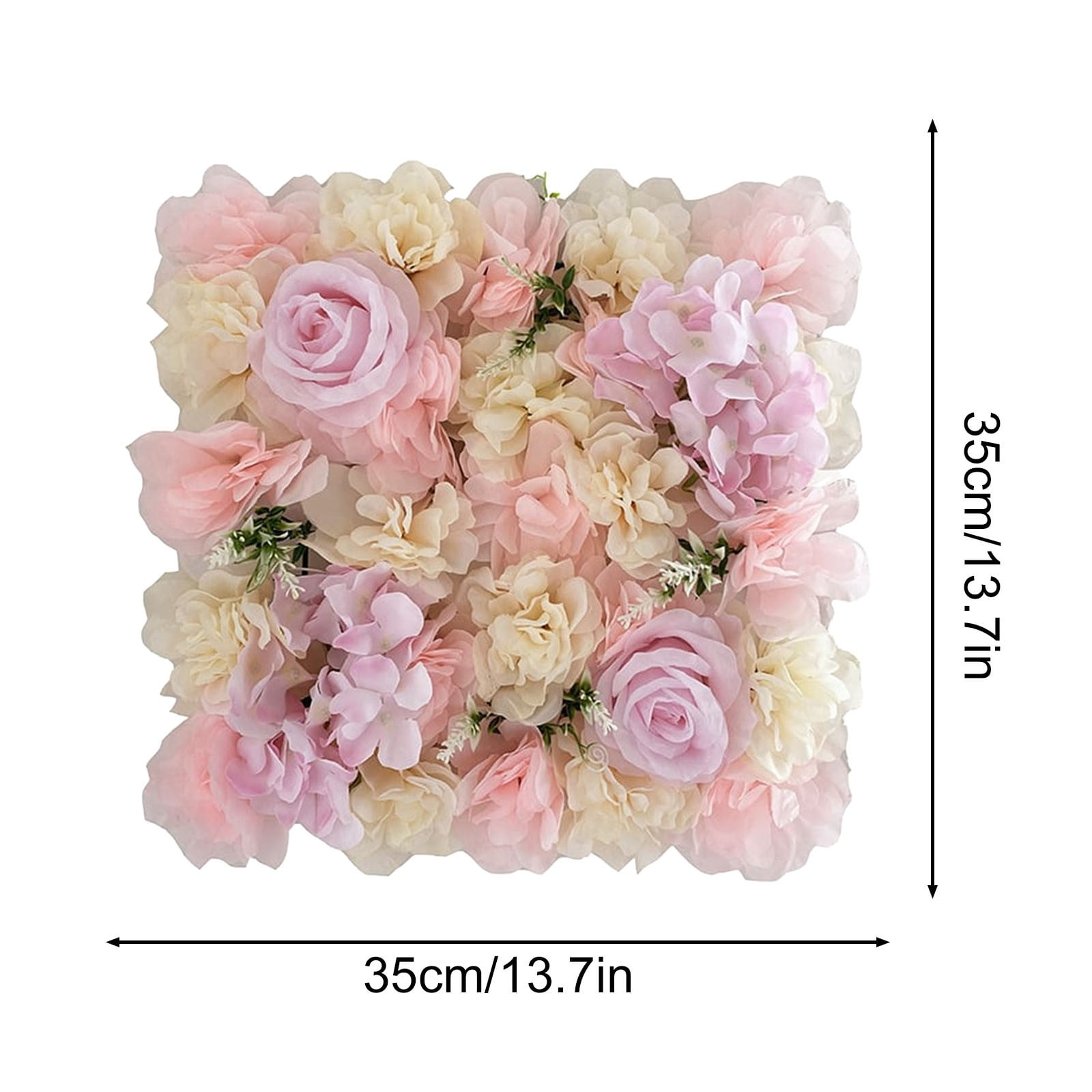 Beautynvta Artificial Flower Rose Wall Panels, 13.7x13.7In Silk Rose ...