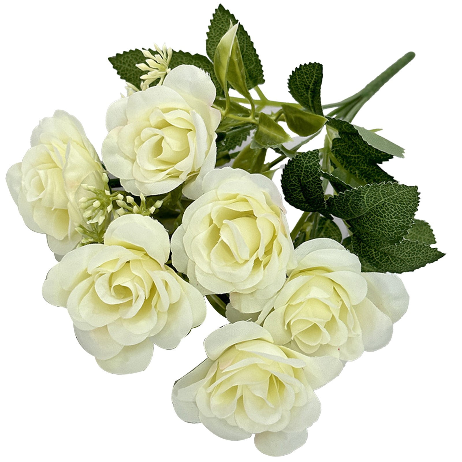 Beautynvta Artificial Rose Bouquet of 6 Heads Flowers, Fake Rose ...