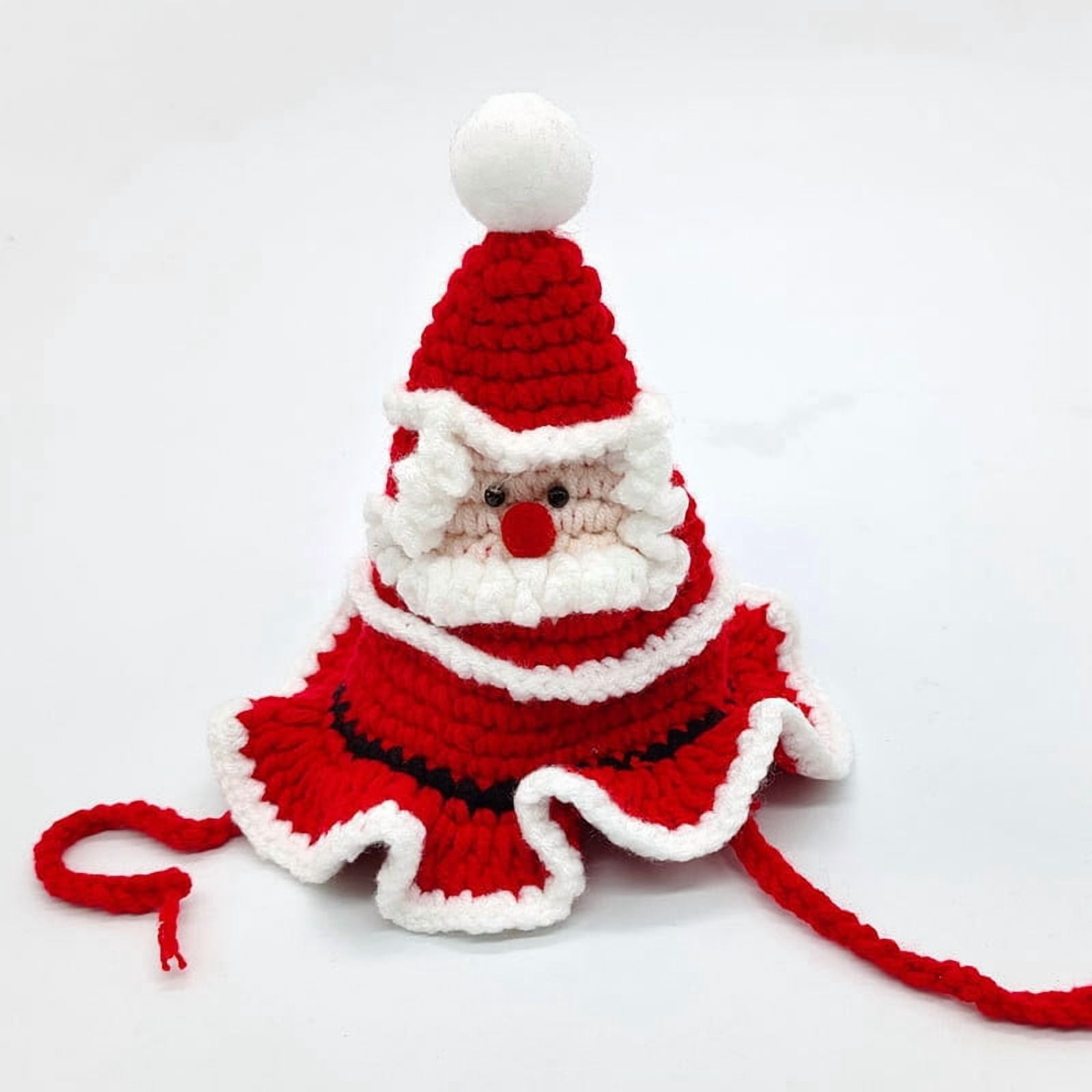 Beautynvta Cats Dogs Christmas Hats, Knitted Woolen Santa Claus Shaped ...