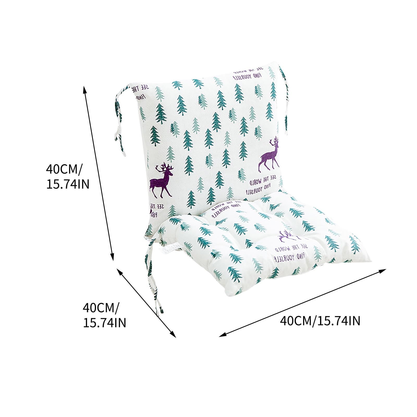Beautynvta Chair Cushion, Office Square Chair Cushion with Ties, Soft ...