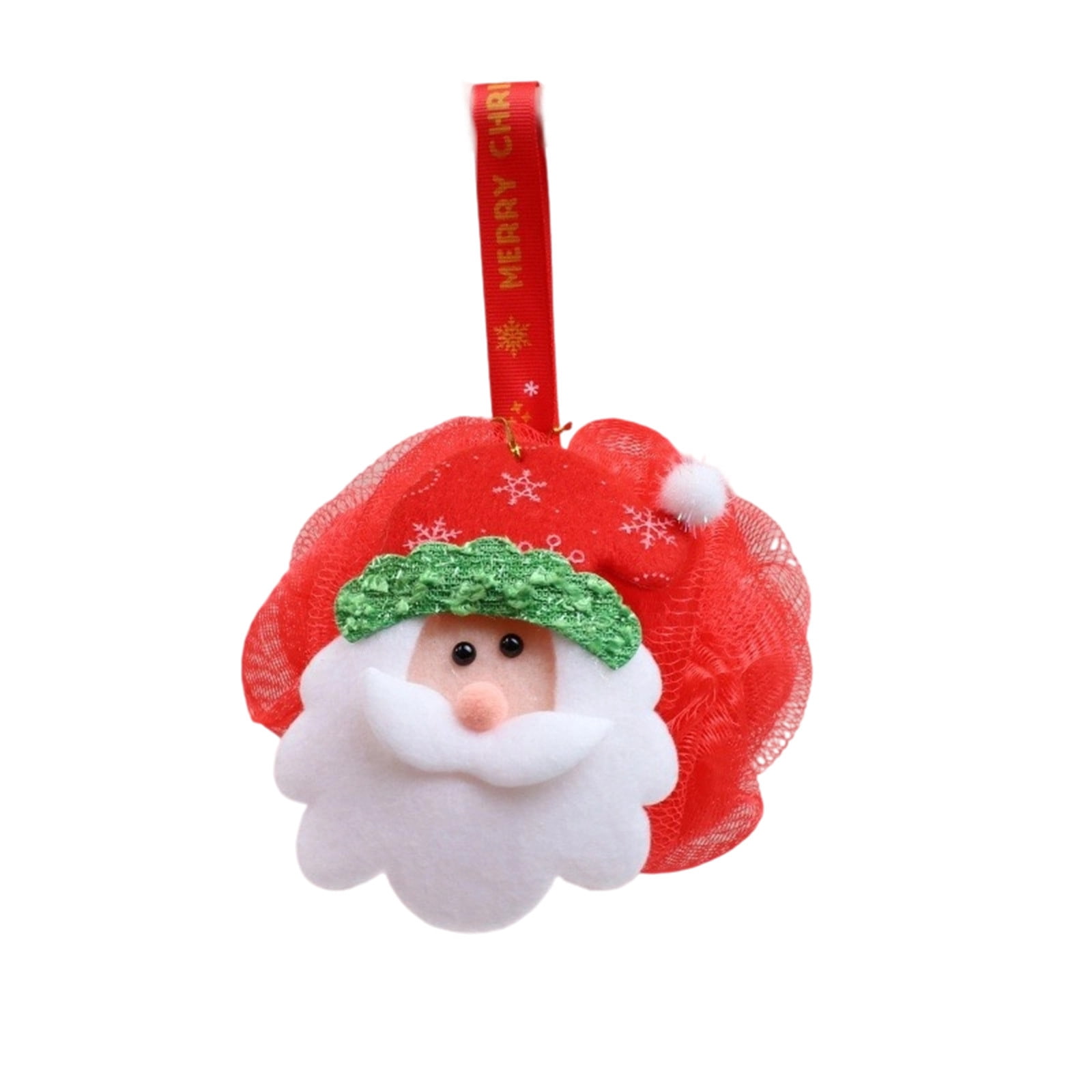 Beautynvta Christmas Bath Loofah, Santa Claus Snowman Reindeer Mesh ...