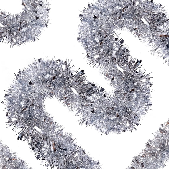 Beautynvta Christmas Tinsel Garland, 9.84 Ft Shiny Thick Tinsel Decor ...