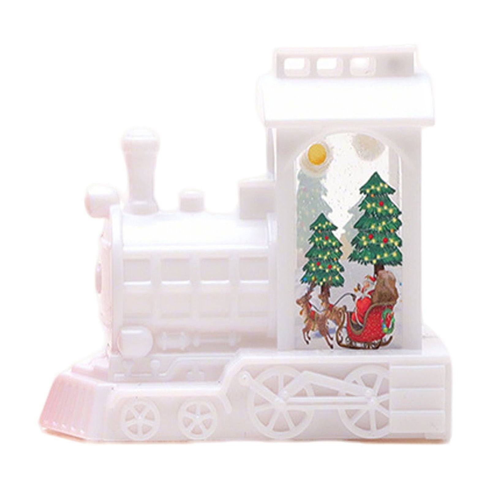 Beautynvta Christmas Train Candle Light, White Vintage Train Candle ...