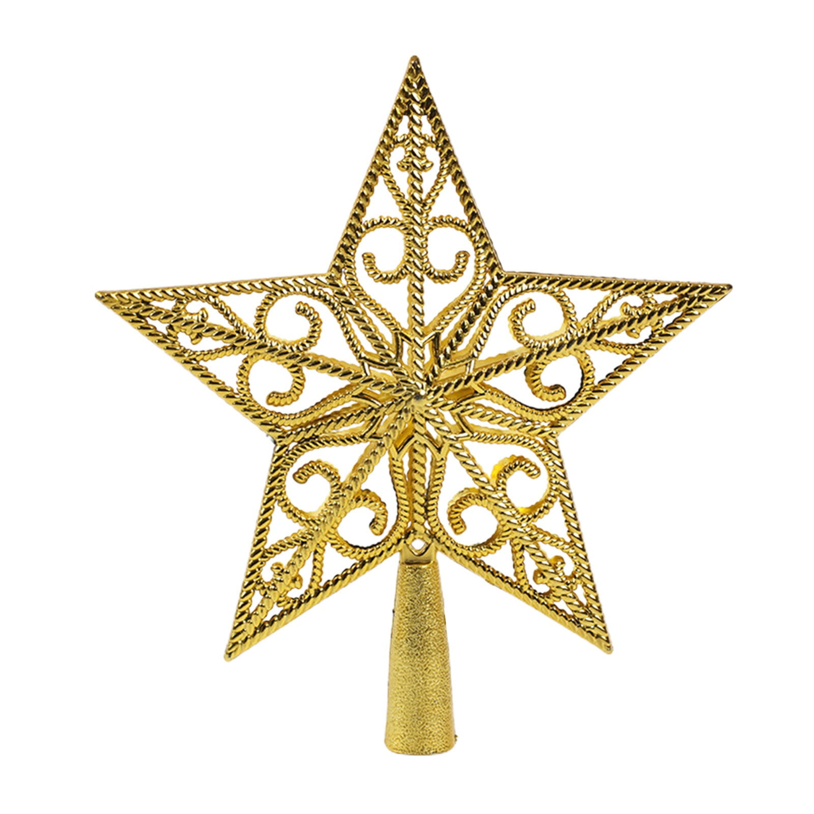 Beautynvta Christmas Star Tree Topper, Gold Plastic Glitter Star Shape ...