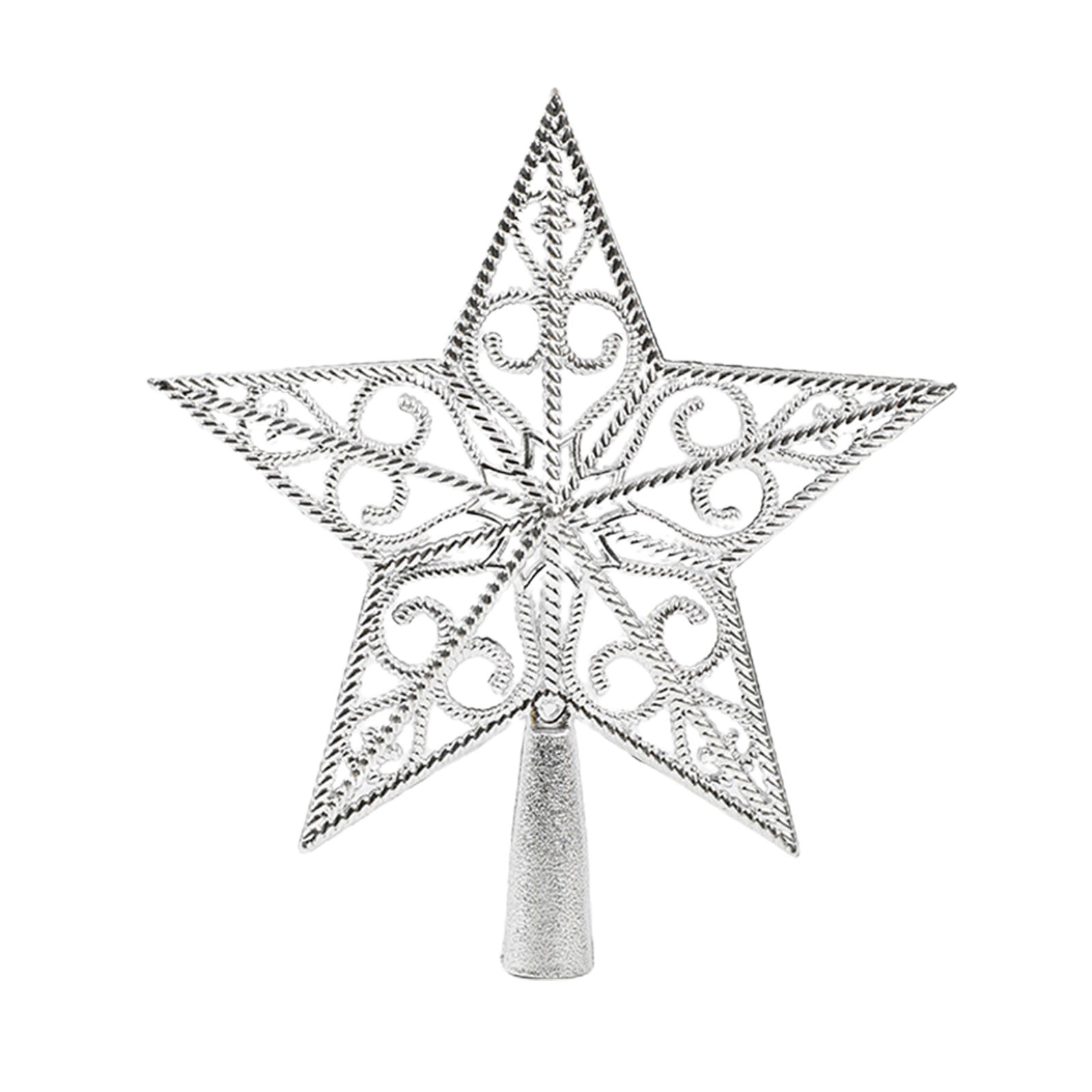 Beautynvta Clearance Christmas Star Tree Topper, Silver Plastic Glitter ...