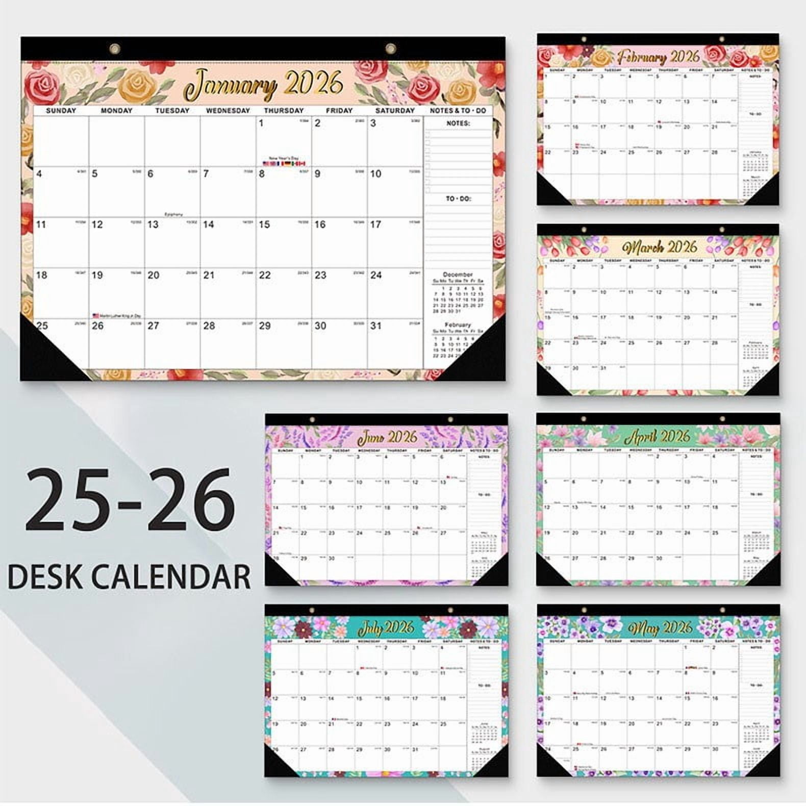 Beautynvta Desk Calendar 2026-2027, Large 12'' x 17'' (January 2026 ...