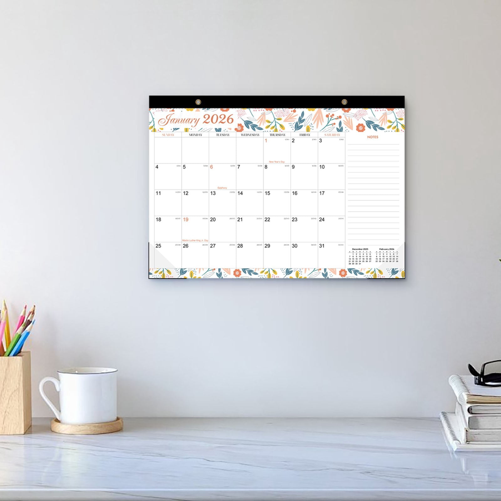 Beautynvta Desk Calendar 2026-2027, Large 12" x 17" (January 2026-June ...