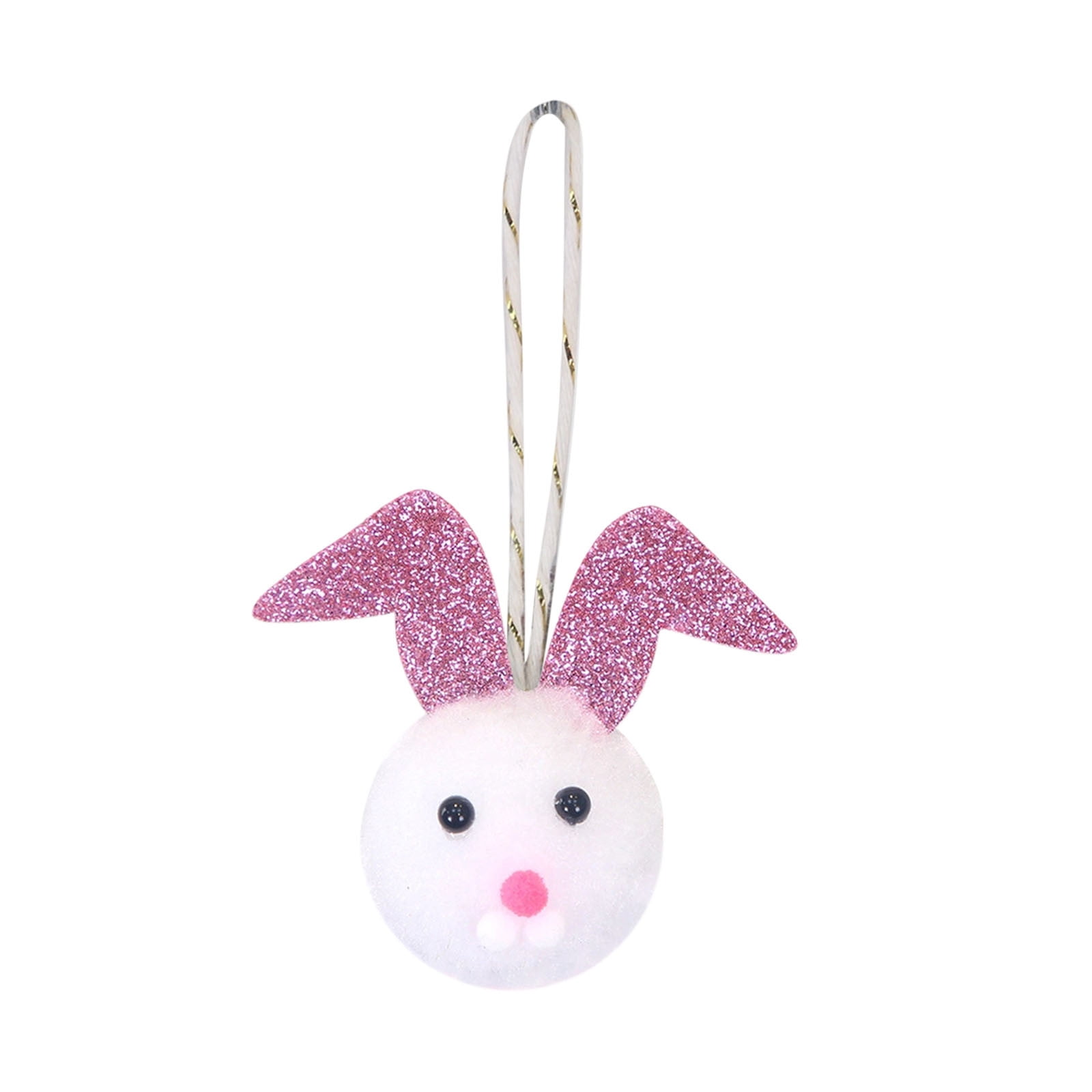 Beautynvta Easter Bunny Ornaments, Glitter Felt Bunny Head Hanging ...
