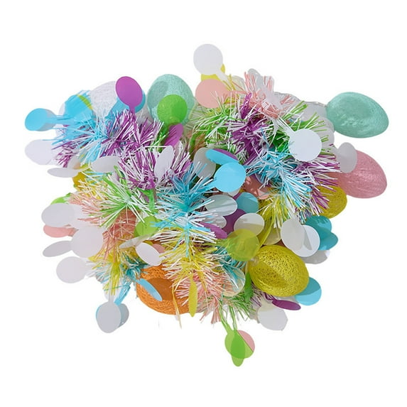Beautynvta Easter Tinsel Garland with Egg Lights, 13.12 Ft 20LED ...