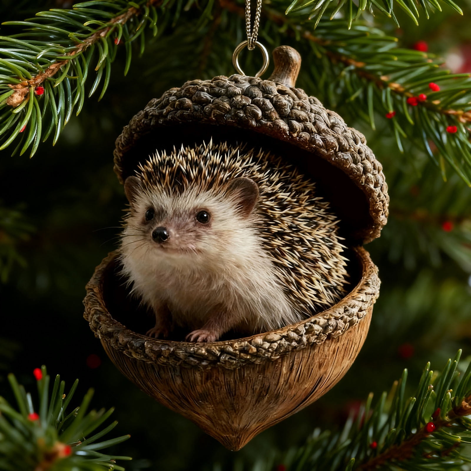 Beautynvta Forest Animal Acorn Ornaments, 3.15'' Cozy Forest Animal in ...