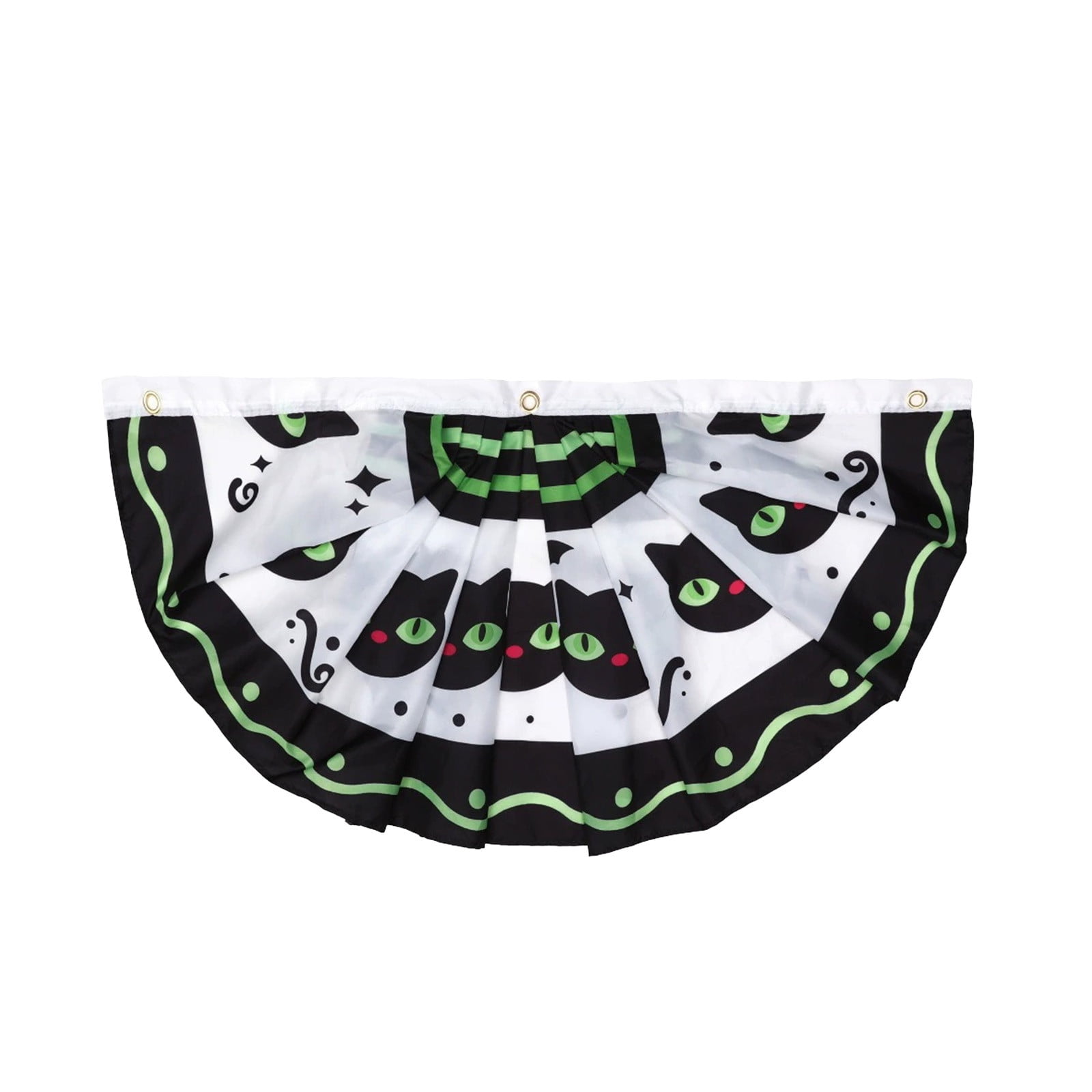 Beautynvta Halloween Flag Bunting Pleated Half Fan Flag Hanging Banner ...