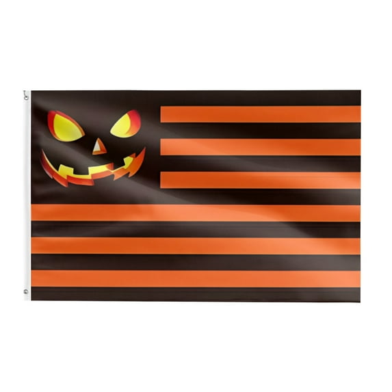 Beautynvta Halloween Flag with Smiling Pumpkin, Double Sided Scary ...